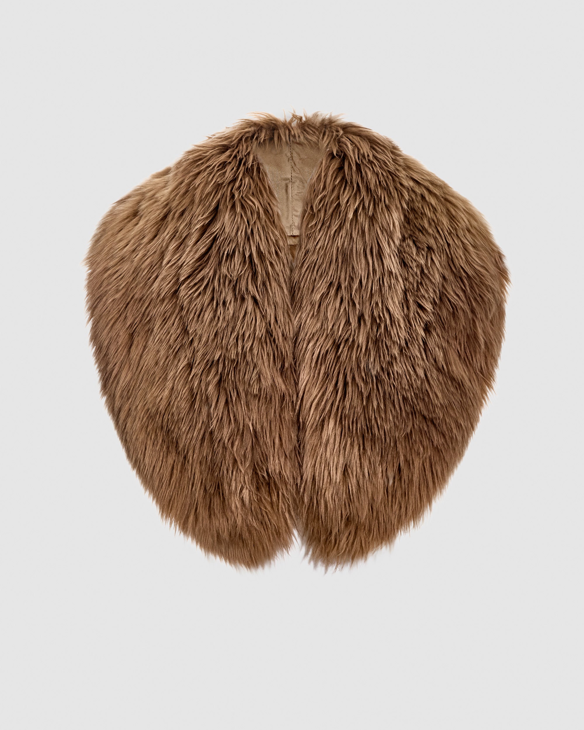 Caramel Alpaca Shearling Shawl Collar | SENTALER